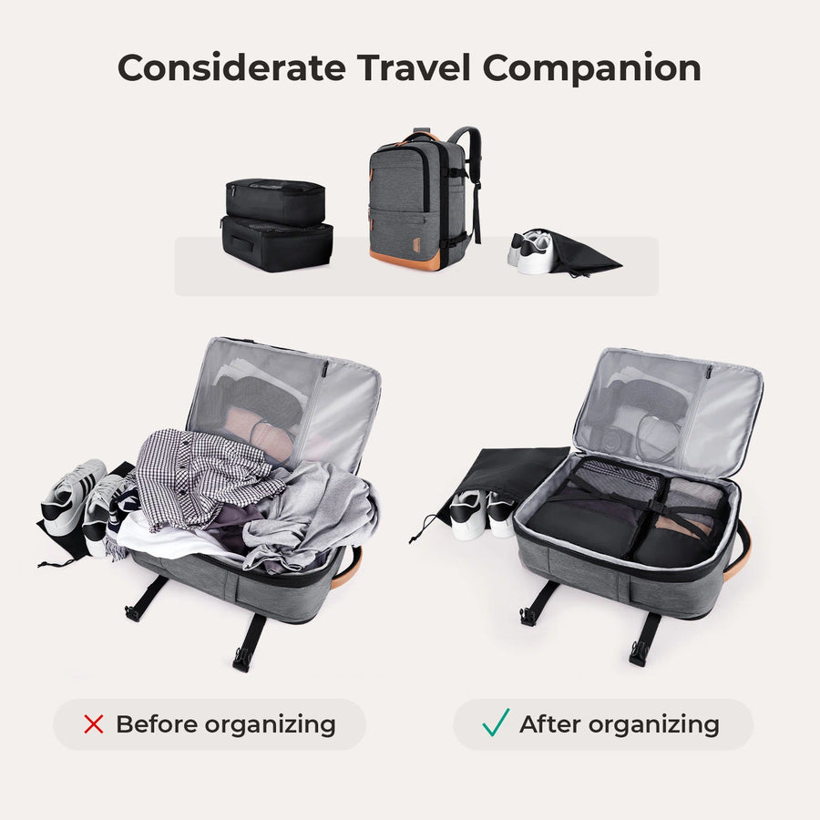 Falco 40L Expandable Airline Approved Carry On Backpack – UK.BAGSMART